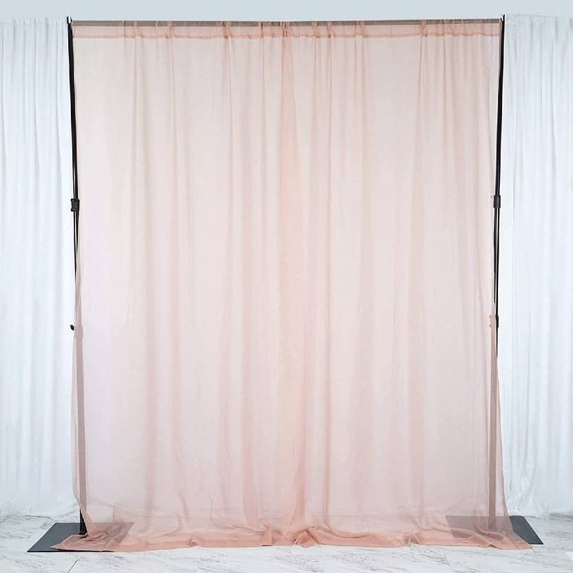 BANSURI ARISTOCRATIC Peach Color Backdrop Decoration Cloth with Sheer ...