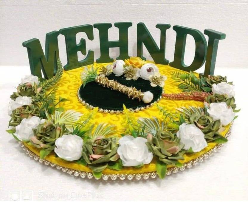 Madhav Craft Green Round Haldi mehandi platter Wedding Thali Price in ...