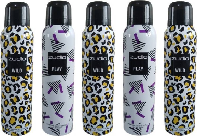 zudio WILD FOR WOMEN -3,PLAY FOR WOMEN-2 PACK OF 5 Body Spray - For Men ...