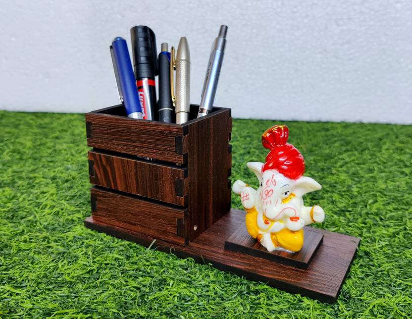 Flipkart.com | GRACIE COLLECTION 1 Compartments WOODEN BASE PEN STAND ...