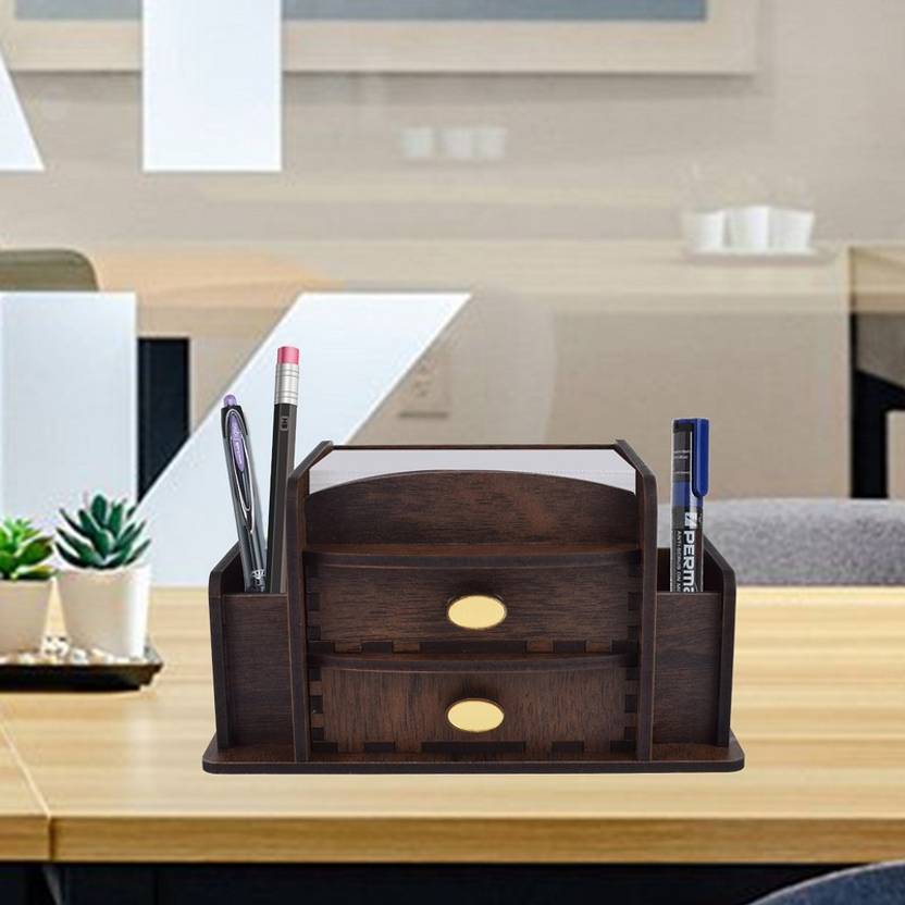 Flipkart.com | hvk enterprise 4 Compartments wooden office table pen ...