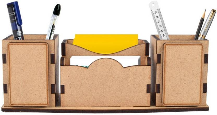Flipkart.com | Mk Unique 4 Compartments wooden office table pen stand ...