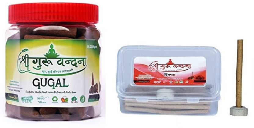 Shree guru vandana Dhoop v agarbatti GUGGUL DHOOP 40 CONES WITH ROSE 40 ...
