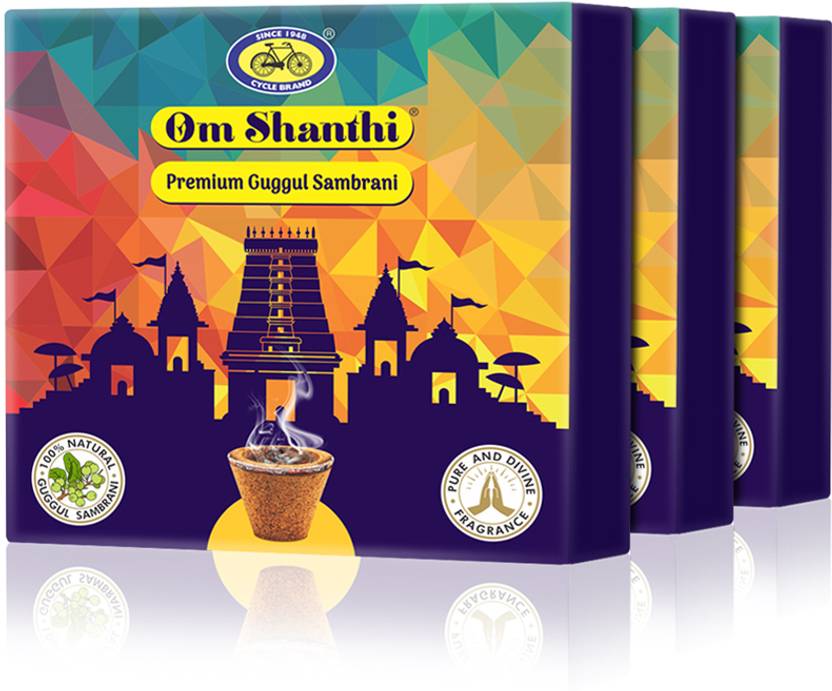 Cycle Om Shanthi Premium Guggul Cup Sambrani for Rituals, Festivals (10 ...