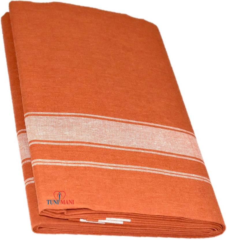 TUNI MANI Cotton Plain Kavi Solid Men Dhoti - Buy TUNI MANI Cotton ...