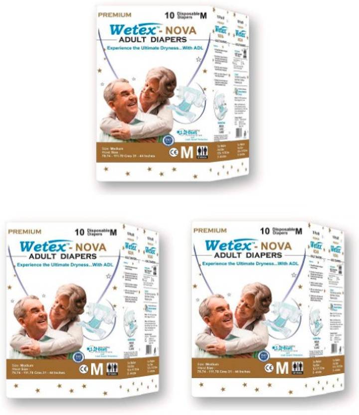 wetex Nova Premium Adult Diaper Medium Size with Extra Absorb ...