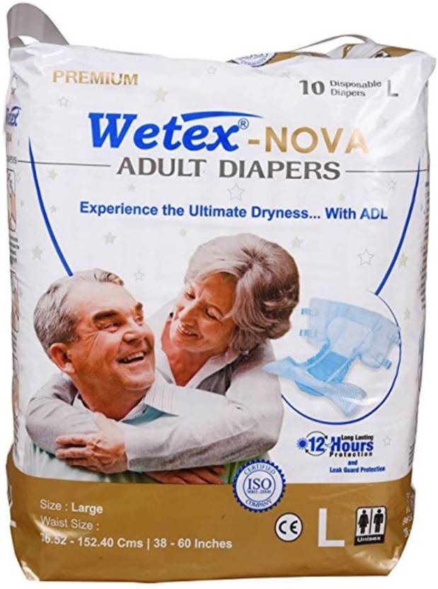 wetex Nova Premium Adult Diaper - Large Size Adult Diapers - L - Buy 10 ...