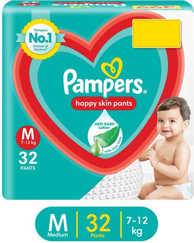 Pampers Happy Skin Pants, With Anti Rash Lotion - Value Pack - M - Buy ...