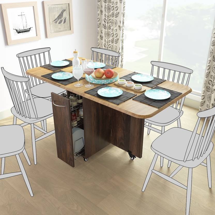 Studio Kook Abba Engineered Wood 6 Seater Dining Table Price in India ...