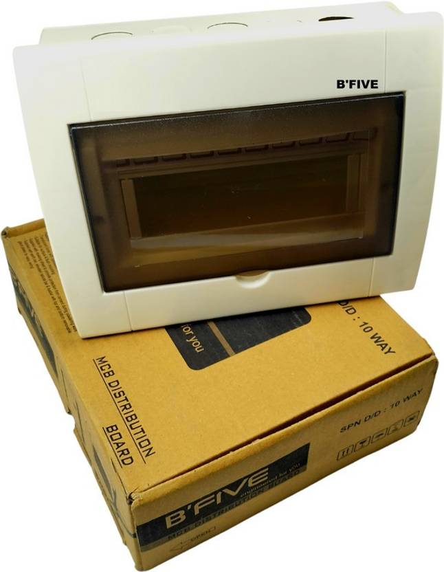 b'five Circuit Protection Metalbase 10 Way distribution mcb box Plastic ...