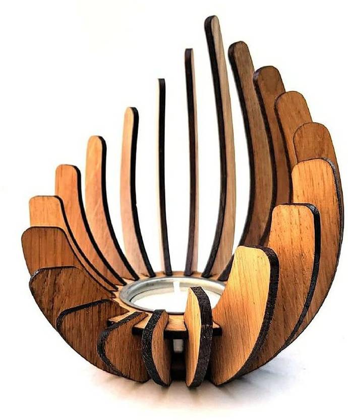 Skyhigh Wooden Lotus Deepam Kundulu puja Diya for Home Fancy Diya Stand ...