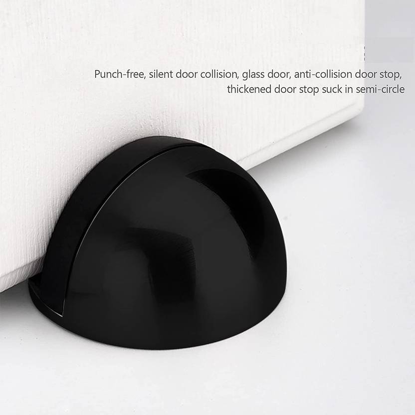 VicTac Matt Black Floor Door Stopper, Floor mount Silencer Matt Black ...