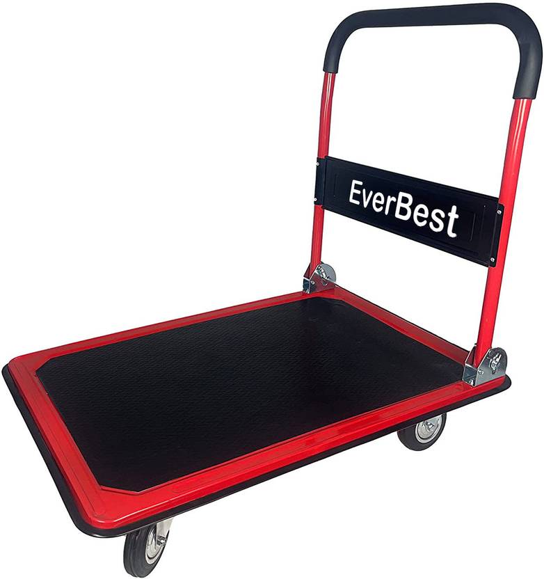 WB WELBUILT 300 Kg Portable Folding Metal Cart with 360° Rotating ...