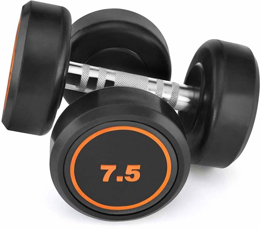 Robocura Rubber Coated Professional 7.5 Kg Dumbbells | Home Gym kit ...