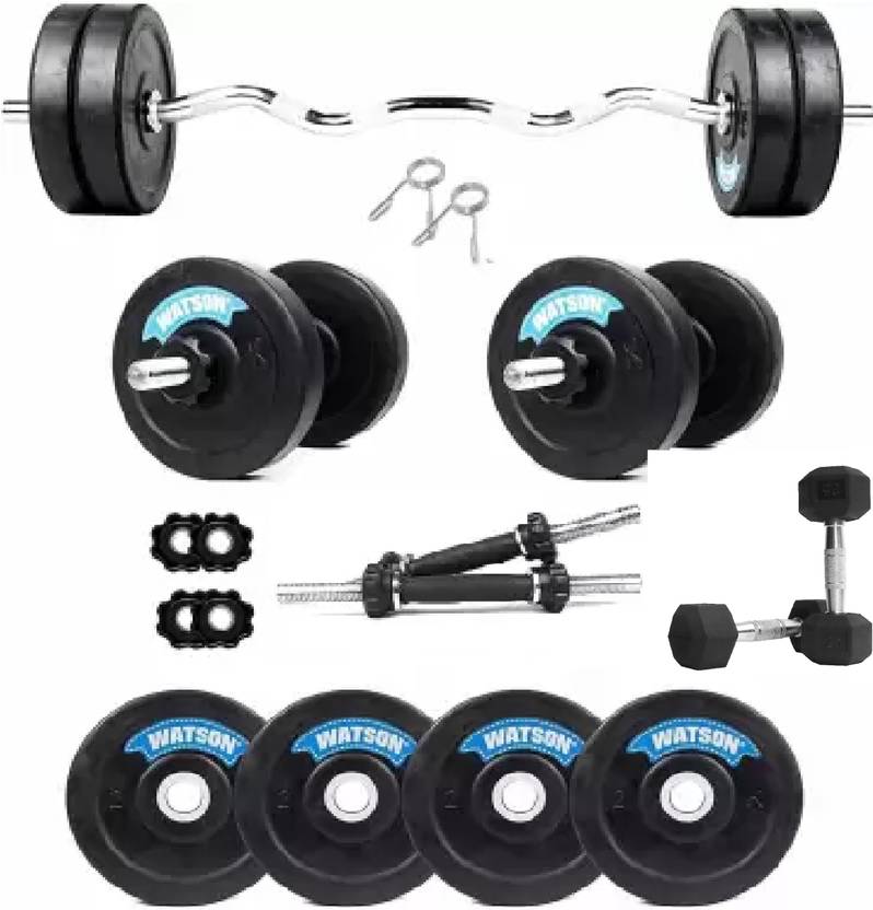 Watson 8 kg Home Gym kit Weight (2kgx4=8kg),3ft curl rod,2.5x2 Hex ...