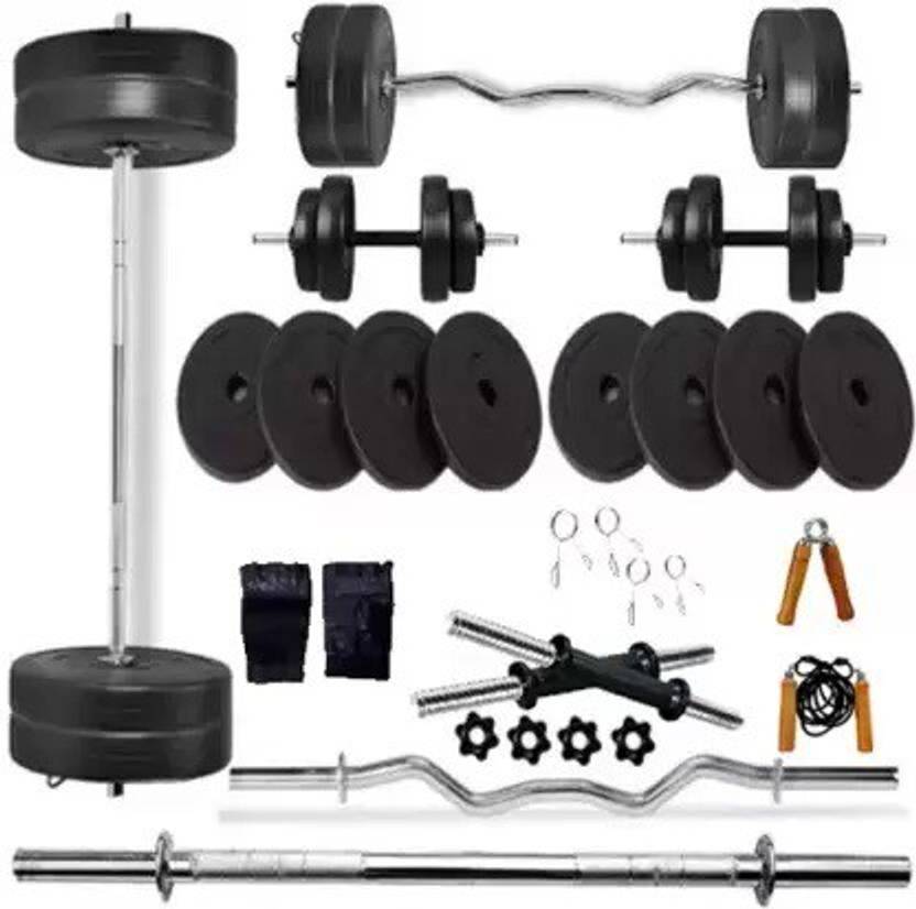 L'AVENIR Fitness 30KG PVC Weight Dumbbell Set with 4 Rods / Bars ...