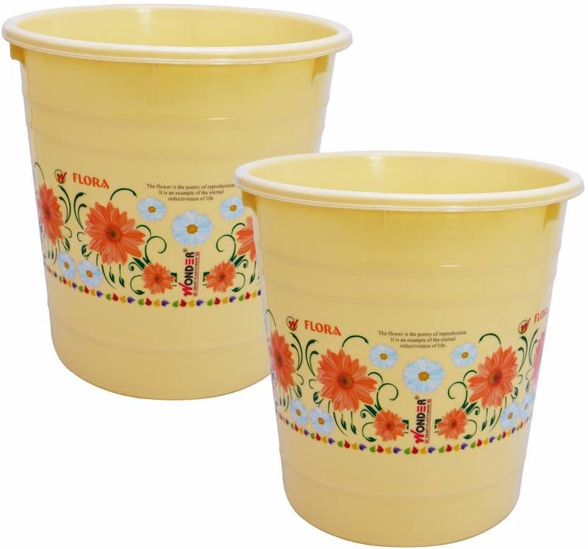 Wonder Plastic Prime WBP 101 Printed Dustbin for Home/Office/Kitchen, 2 ...