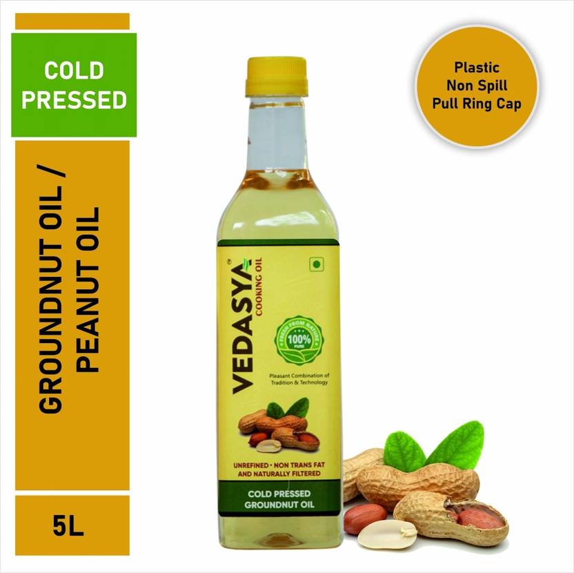 VEDASYA Wood Pressed Groundnut Oil 1 L Groundnut Oil Plastic Bottle vedasya-wood-pressed-groundnut-oil-1-l-groundnut-oil-plastic-bottle