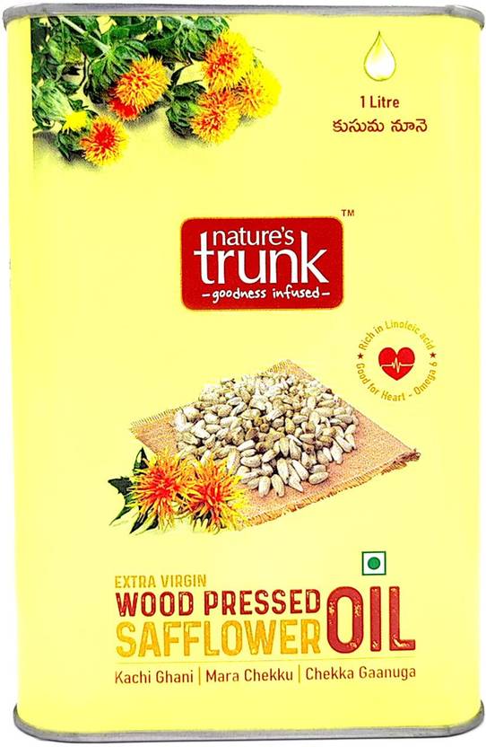 Nature's Trunk Wood Pressed Safflower Oil (Kachi Ghani / Chekku ...