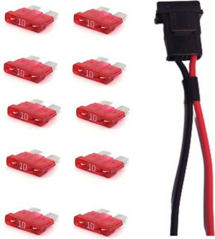 THE BLP 10 AMP Blade Fuse With fuse Holder 12V Plastic Ceramic Blade ...