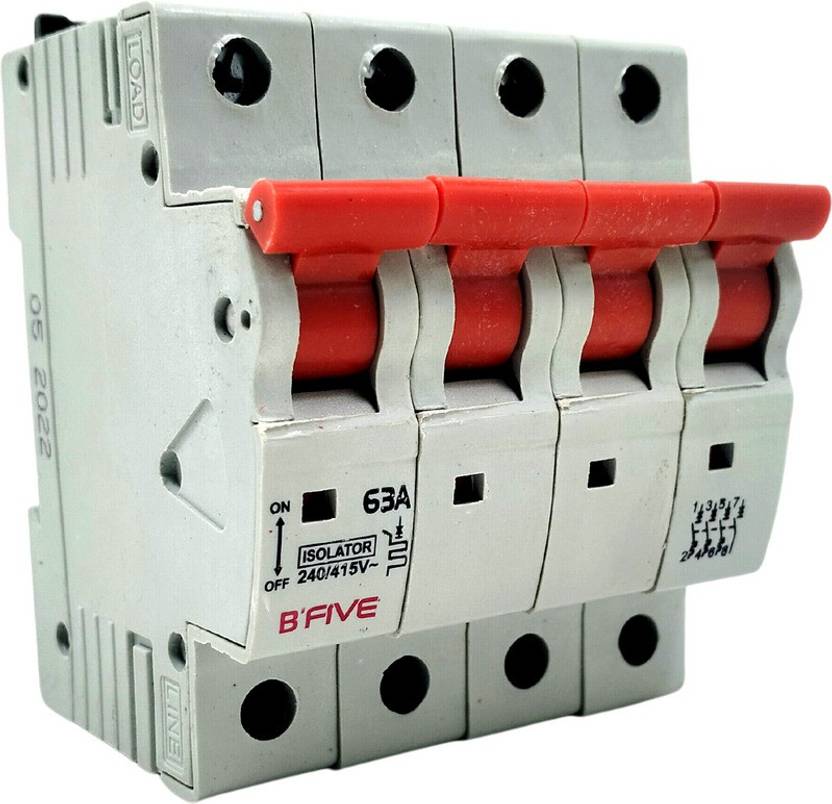 b'five Four Pole Isolator 63A. Switch Disconnector for Domestic and ...
