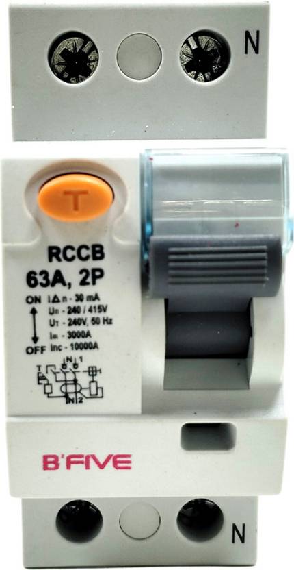 b'five RCCB Double Pole 63 AMP/ Residual Current Circuit Breaker ISI Mark MCB BSF-432_63A.DP ...