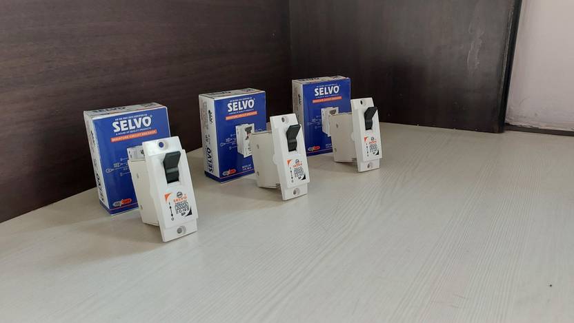 Selvo C-10A Single Pole Flush Mounted (Screw Type) Mini MCB (PACK OF 3 ...