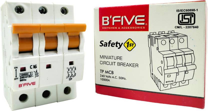 b'five Safety 1st Miniature circuit Breaker MCB Triple Pole PVC Plastic ...