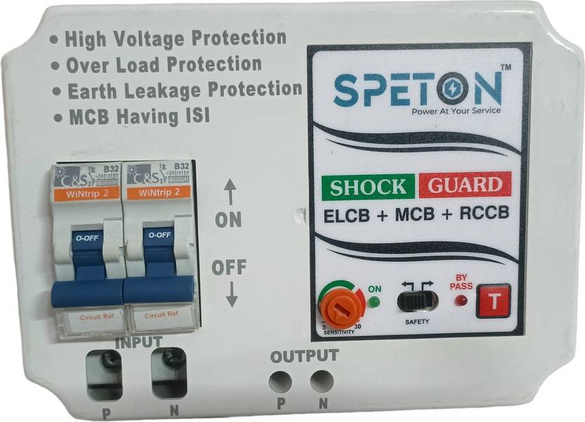 speton PVC ELCB Single Phase 32A 2 Pole ELCB+RCCB + ISI Marked MCB with ...