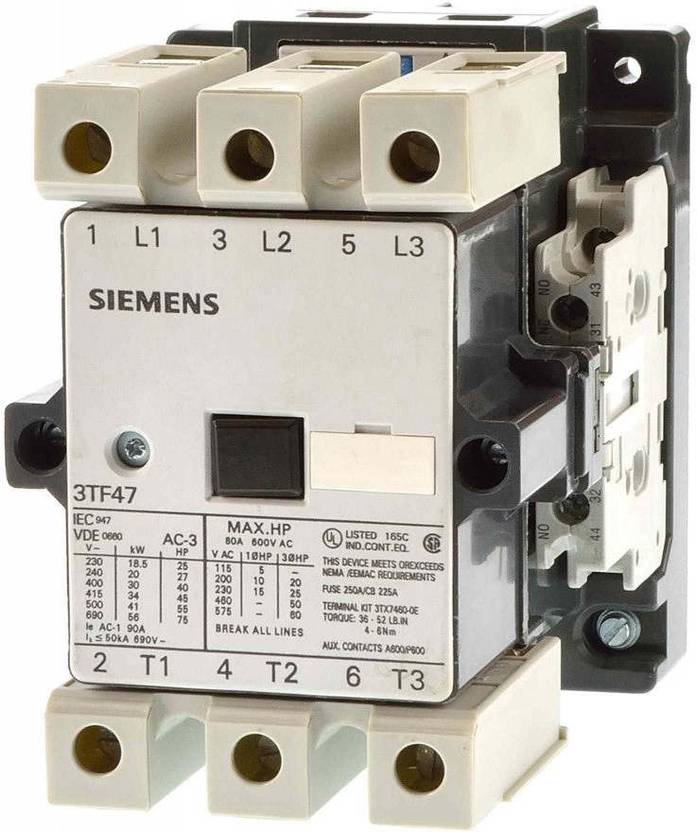 SIEMENS Sicop 63A 230V 2NO+2NC Triple Pole Contactor, 3TF47020AP0ZA01 ...