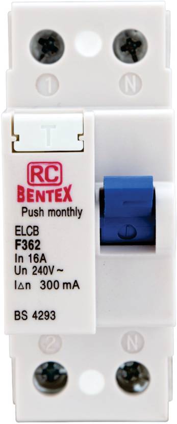 RC BENTEX RCCB / ELCB 16A DP, Standard Type, 240V X04R000001 MCB Price ...