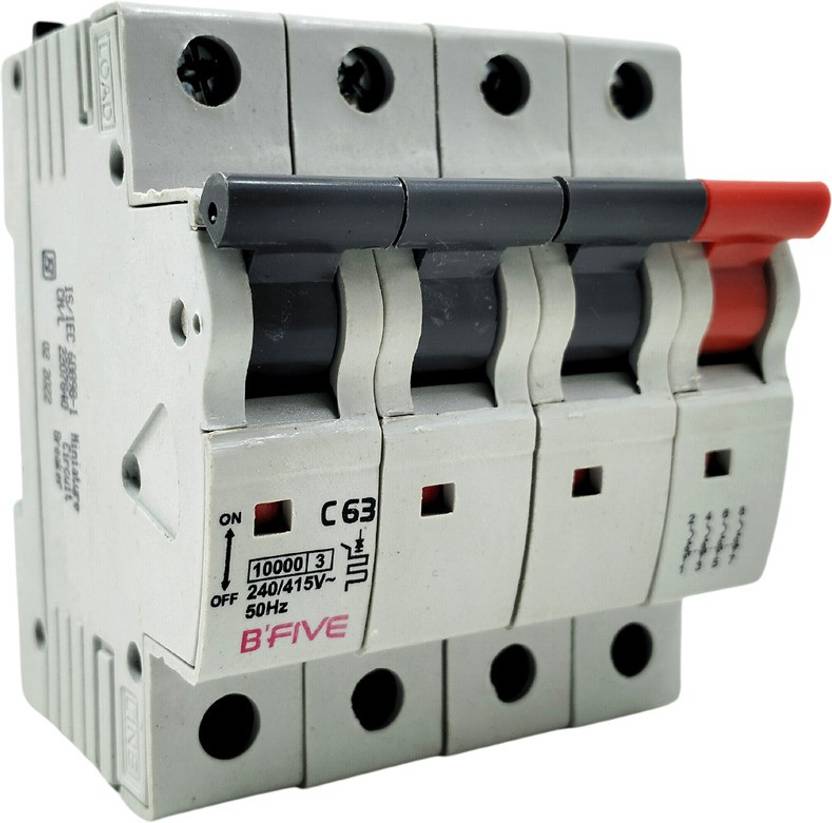 b'five C63A. Three Pole C Curve Tpn Mcb (Triple pole+Neutral) mcb BSF-418_C63.TPN MCB Triple ...