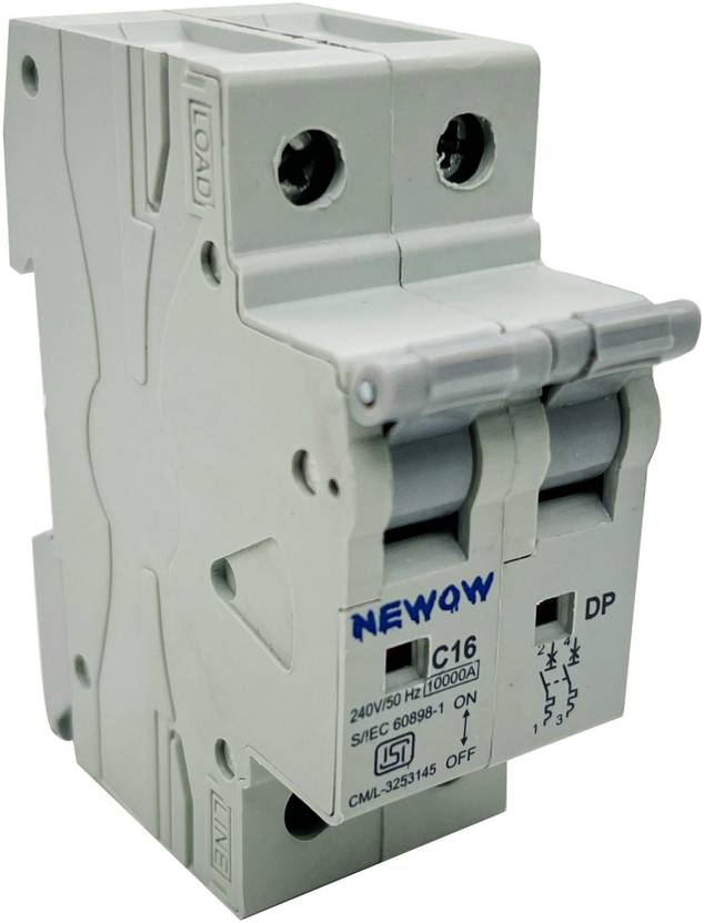 Newow Miniature Circuit Breakers (MCBs) - 16A C - curve DOUBLE Pole ISI Marked - MCB Price in ...