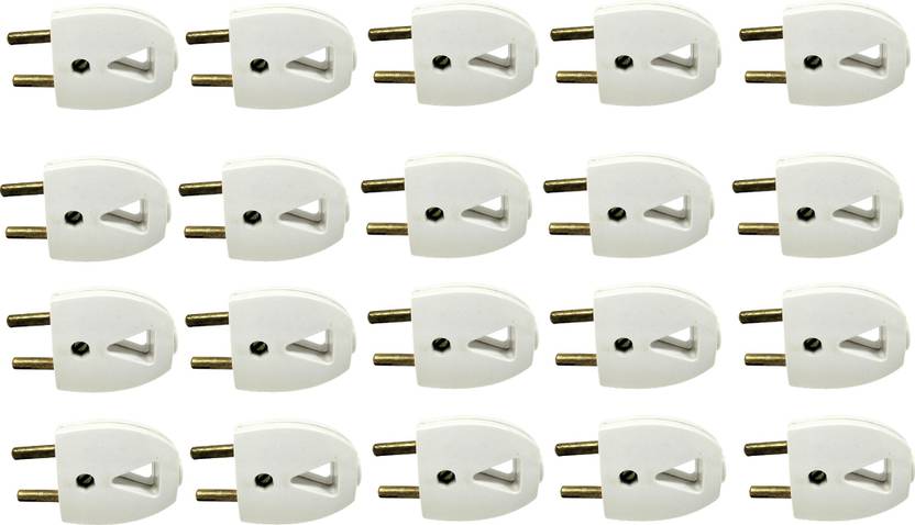 b'five 2 pin top Casio Plastic Plug Top 6A Pack of 20 Plugtop Pin ...