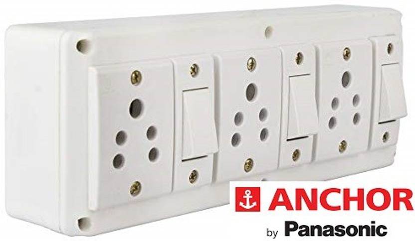 Sayan’s 3 Sockets & 3 Switch (Anchor) 6 A Three Pin Socket Price in ...