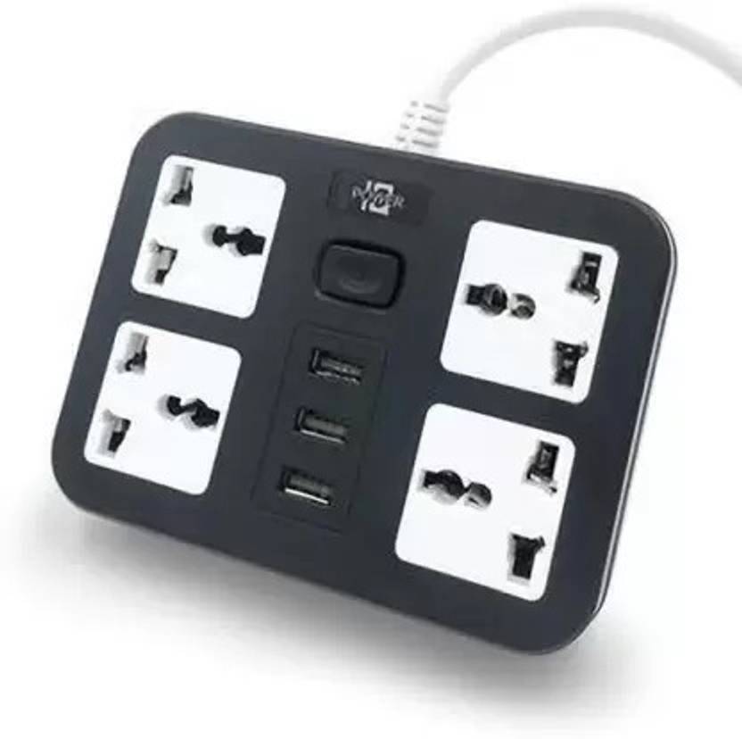 IntenseCore Universal Power Socket (3-USB & 4 -Power Socket) 2.1 A Four ...