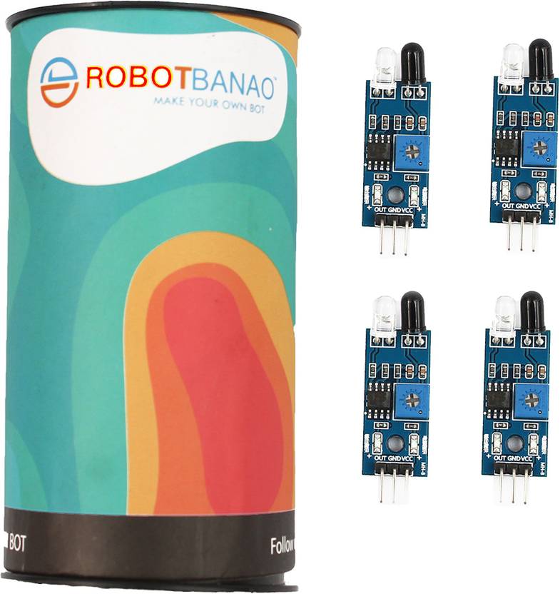 Robotbanao IR Infrared Obstacle Avoidance 3 Wire Reflective Sensor ...