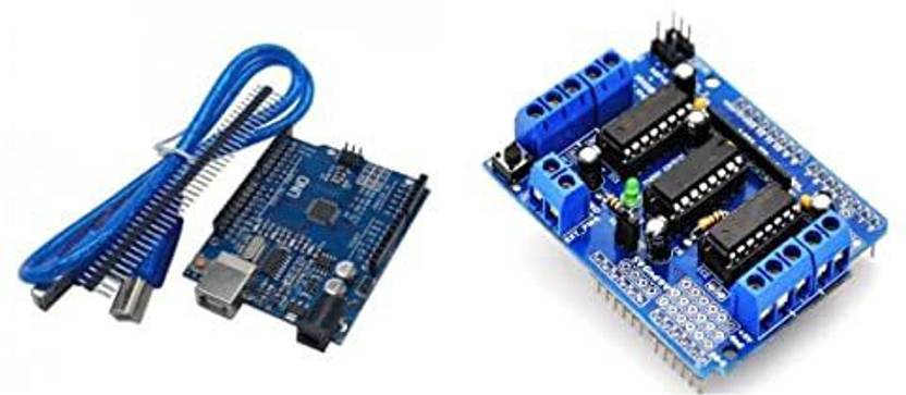 AUTO BOTIX Arduino UNO R3 ATmega328P + USB Cable + L293D Motor Driver ...