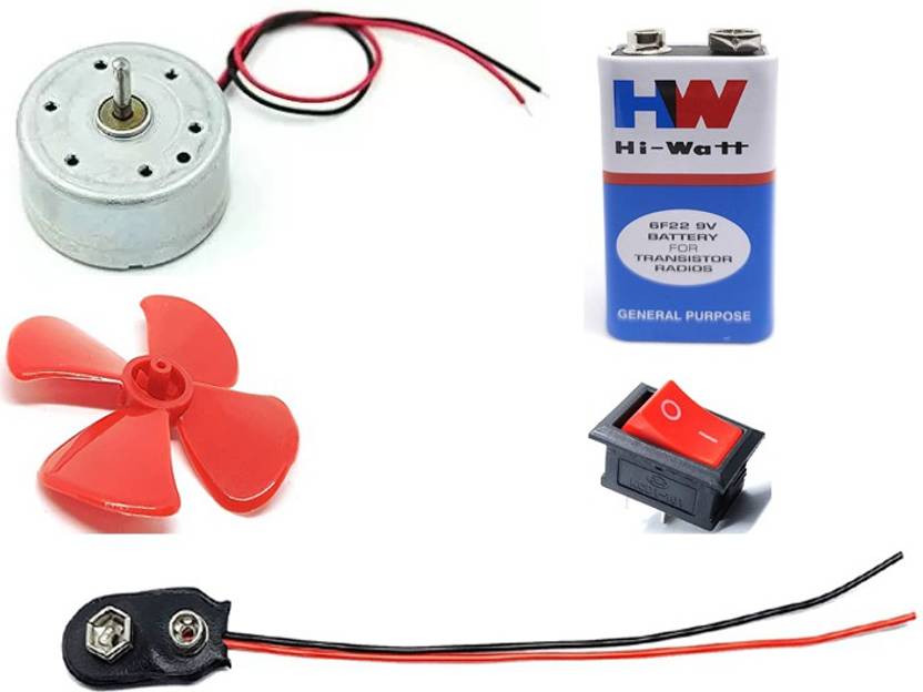 TZZOT Science Project Dc Motor / 9v Battery / Battert Snap / Fan Blade ...