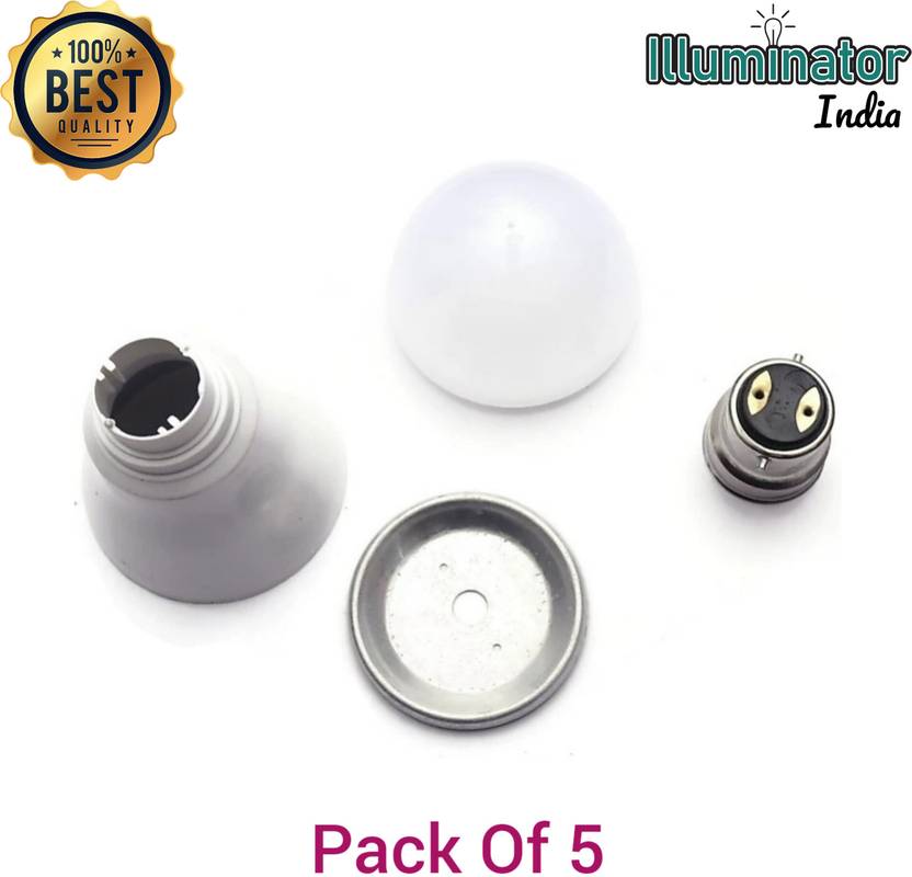 Illuminator Pack of 5 - 9W LED bulb Aluminium housing with B22 Caps ...