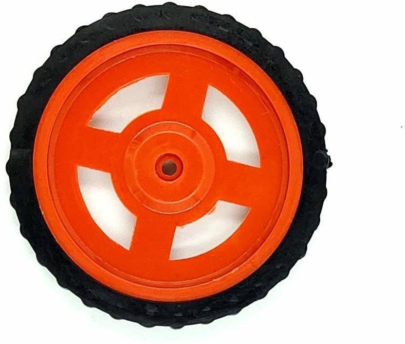 INVENTO 1pcs Plastic Robotic Wheel Durable Rubber Tire Wheel 72mm x 8mm ...