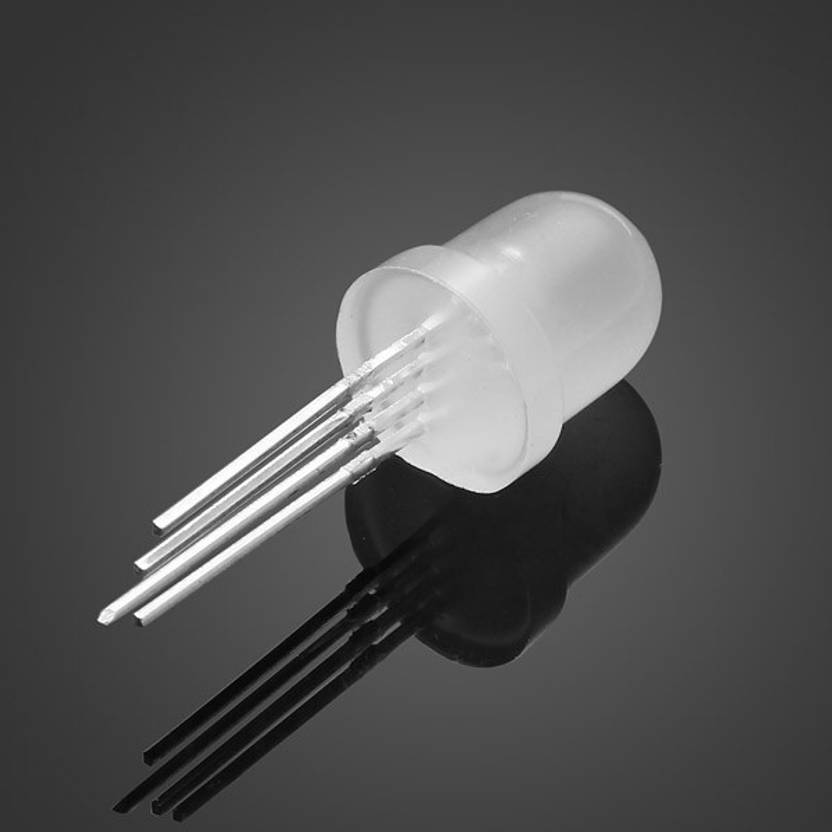 RANVIRKAR 8mm Common Anode 4 Pin Tri Color Diffused Light Lamp LED ...