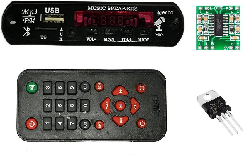 SS Sales BLUETOOTH FM AUX USB PANEL WITH REMOTE + PAM8403 AMPLIFIER ...