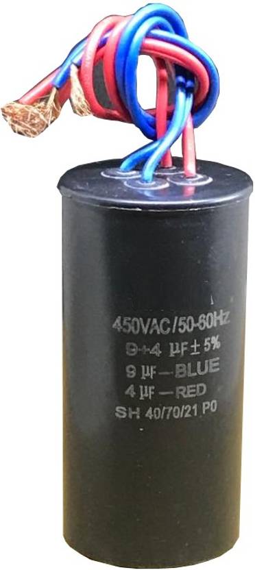 Pardzworld Capacitor [9+4 Mfd] for Semi Automatic Washing Machines Wash & Spin Motors ...