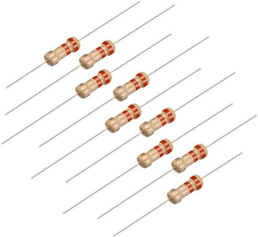 INVENTO 50Pcs 2.2Ohm Carbon Film Resistor 1/4W Resistance 0.25Watt ...