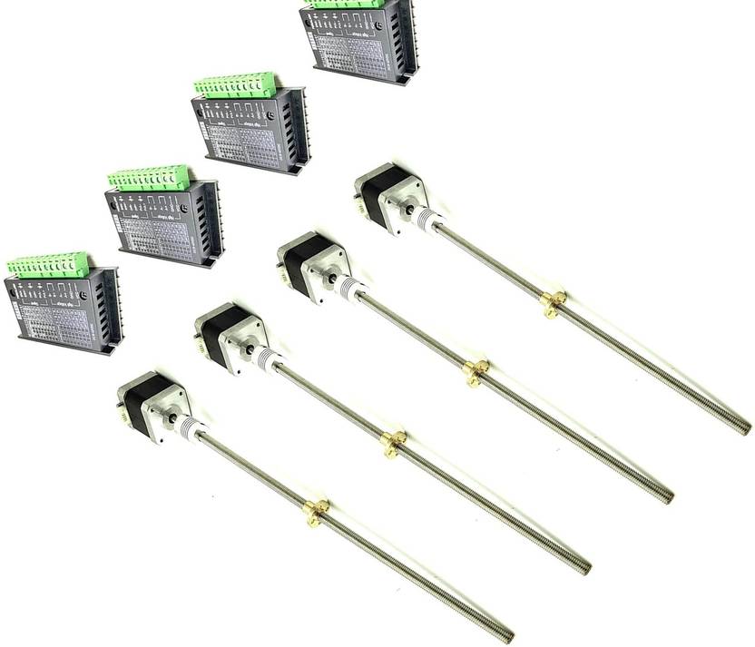 INVENTO 4pcs TB6600+Nema17 4.2 Kg-cm Stepper Motor+Flexi coupling+300mm ...
