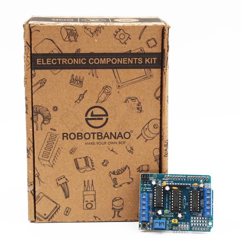 Robotbanao L293D Motor Driver Shield For Microcontrollers - 4 Channel Driver Electronic ...