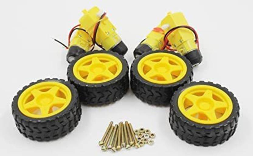 AUTO BOTIX DC BO Motor Kit(100RPM) with Soldered Wires for robotic car ...