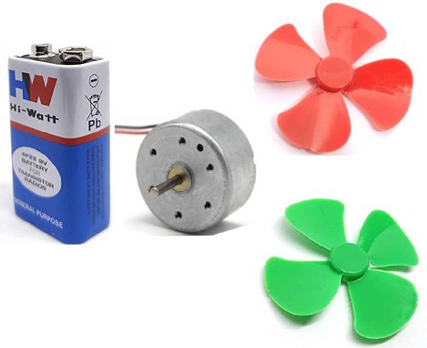 TZZOT Science Project Dc Motor Kit High Speed Dc Motor/ 9v Battery /Fan ...