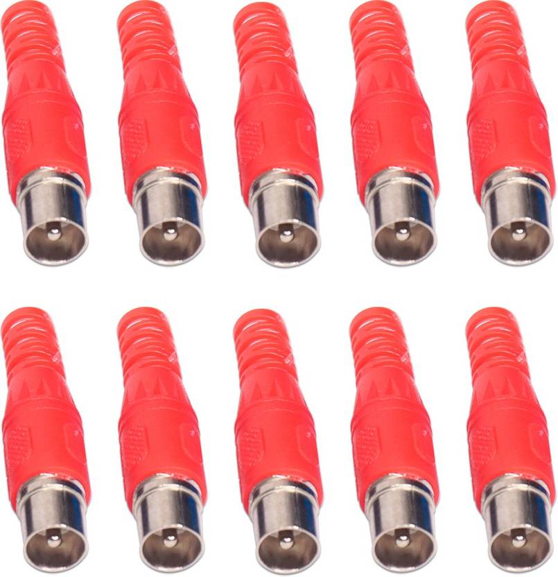 Electronic Spices 50pcs Red color RCA Male plug solder audio connector ...